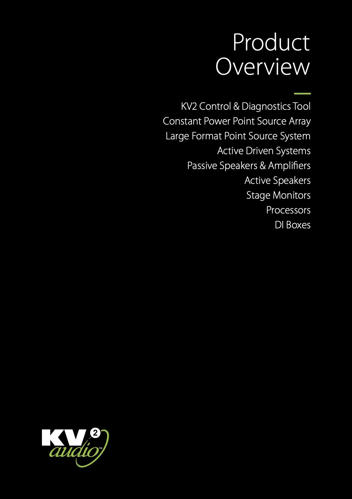 Catalogues and Brochures | KV2 Audio